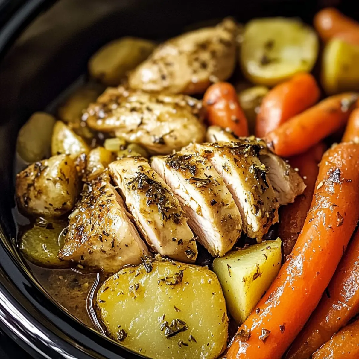 Irresistible Slow Cooker Garlic Butter Chicken and Veggies